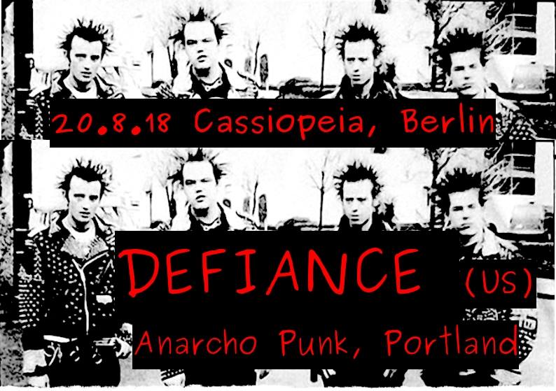 DEFIANCE in Berlin | TOO DRUNK TO WATCH – Punkfilmfest